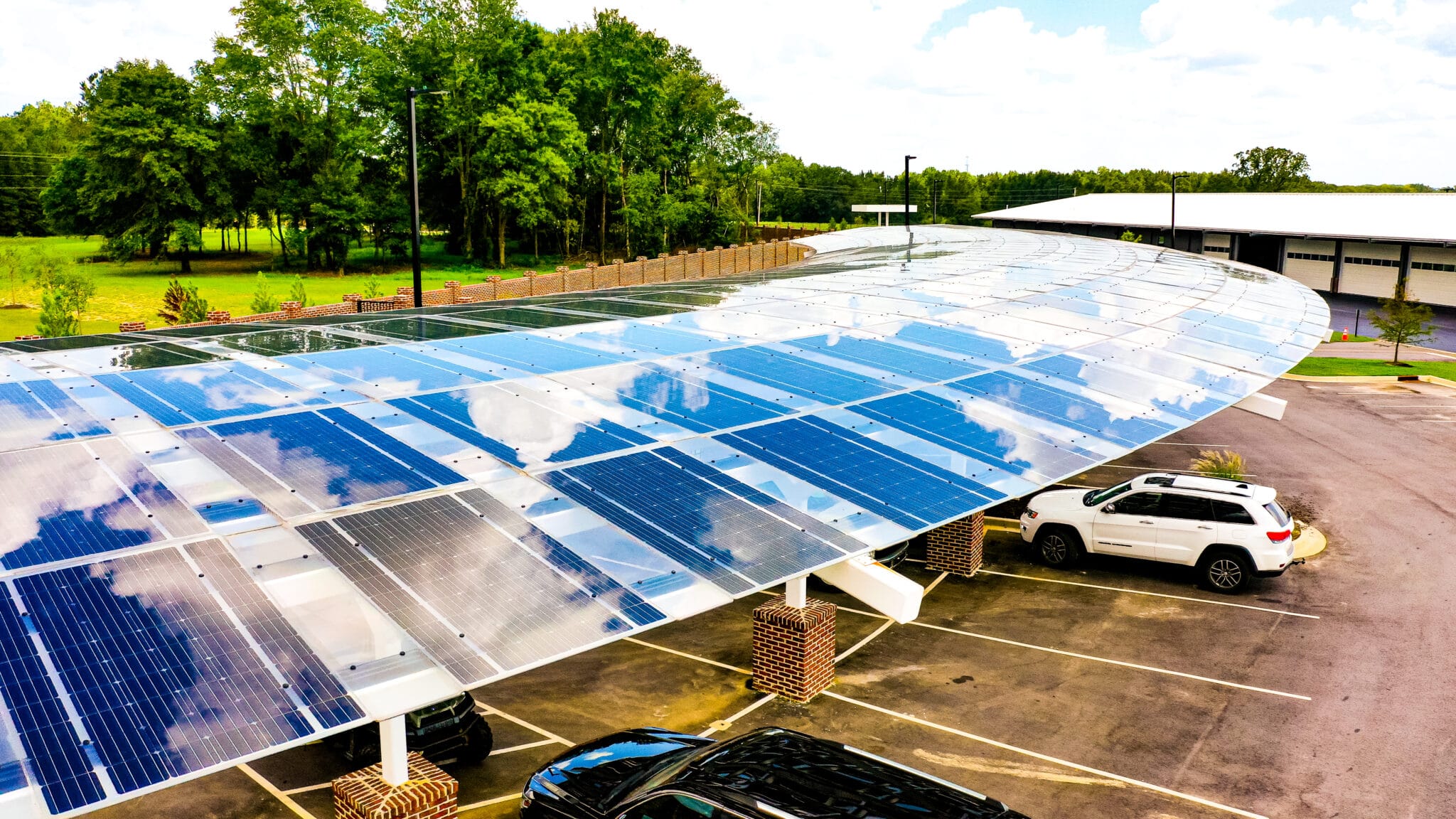 SolarScape Frameless Solar Panel Carport - Lumos Solar